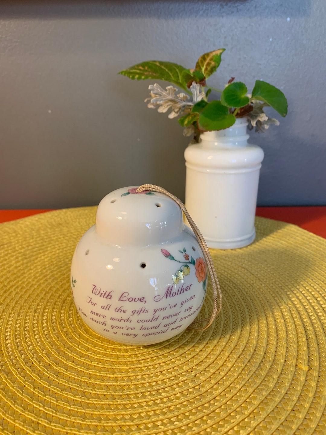 Vintage Ceramic Floral Pomander Fragrance Holder With Mother Poem. - Etsy