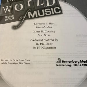 Vintage Book: Exploring the World of Music Second Edition W/ Unopened ...