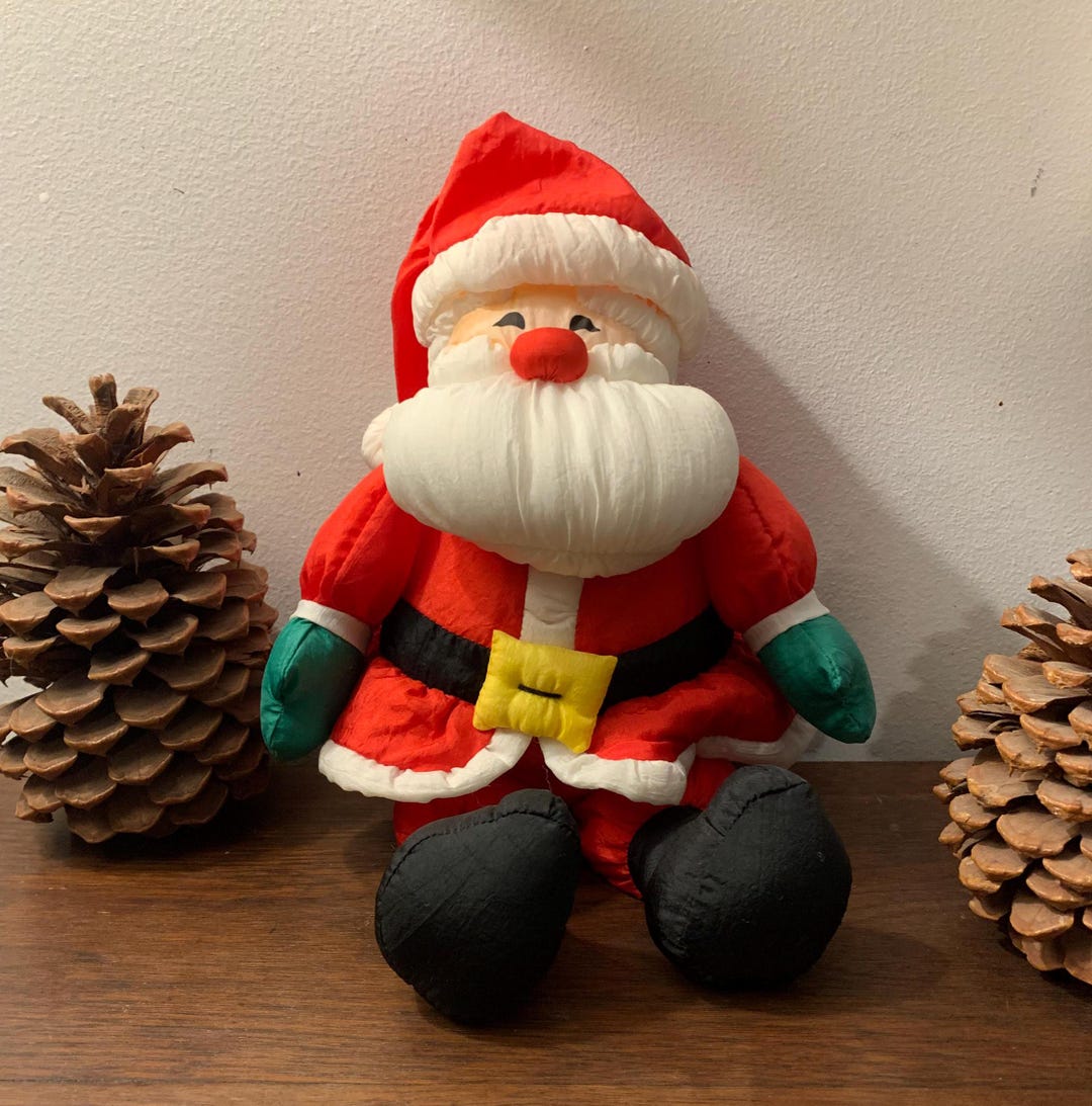 Vintage HALLMARK Nylon Plush Puffy/plushie SANTA. Please Read the ...