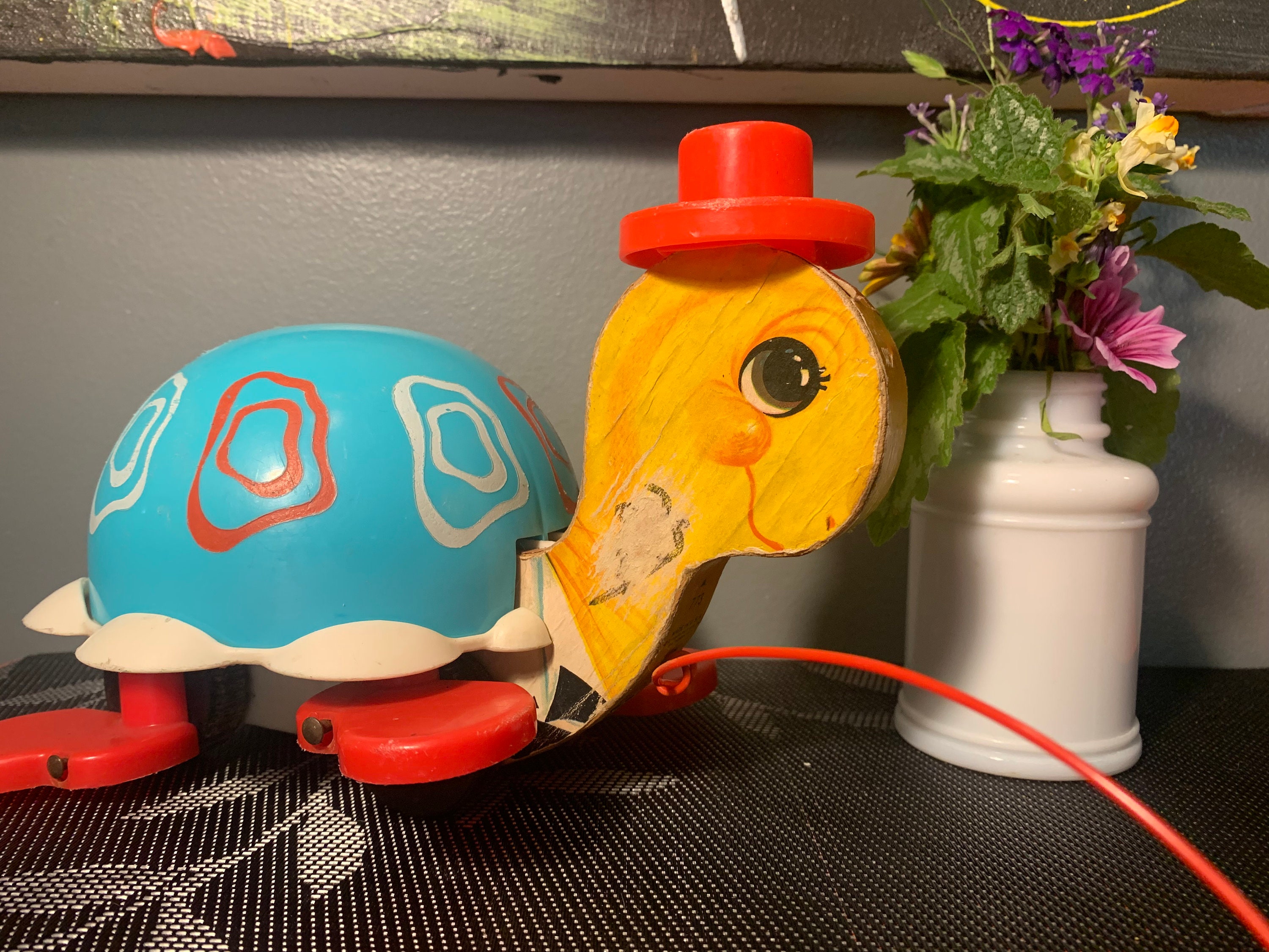 Vintage Fisher Price Tip Toe Turtle Pull Toy - Etsy