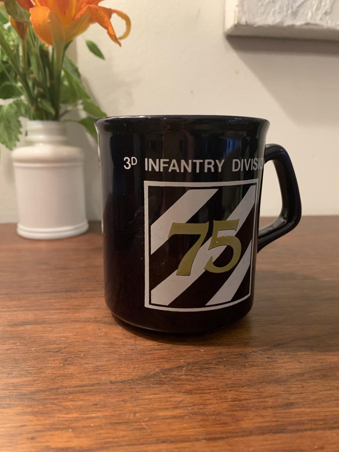 Vintage Black Ceramic USMC 3rd INFANTRY DIVISION 75th Anniversary Mug ...