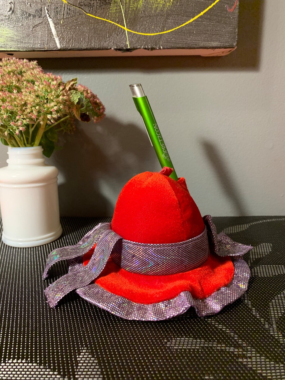 Vintage Plush Red Hat Society Pen/pencil Holder/decor Piece. Made by ...