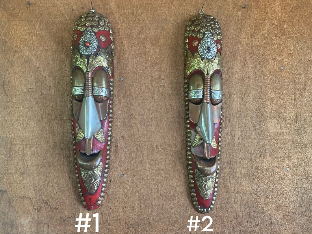 Vintage Wooden Handmade Wall Hanging Masks Decor Made in Nepal - Etsy