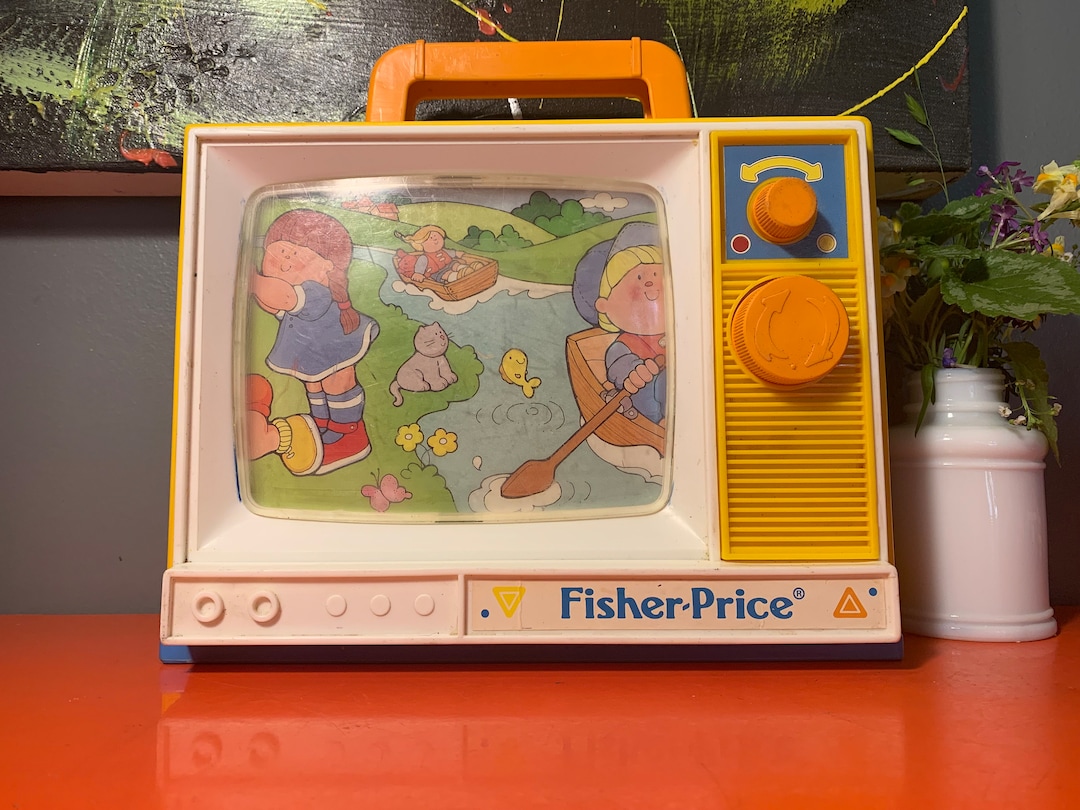 Vintage Fisher Price Box TV #2204 Plays Row Your Boat & London Bridge ...