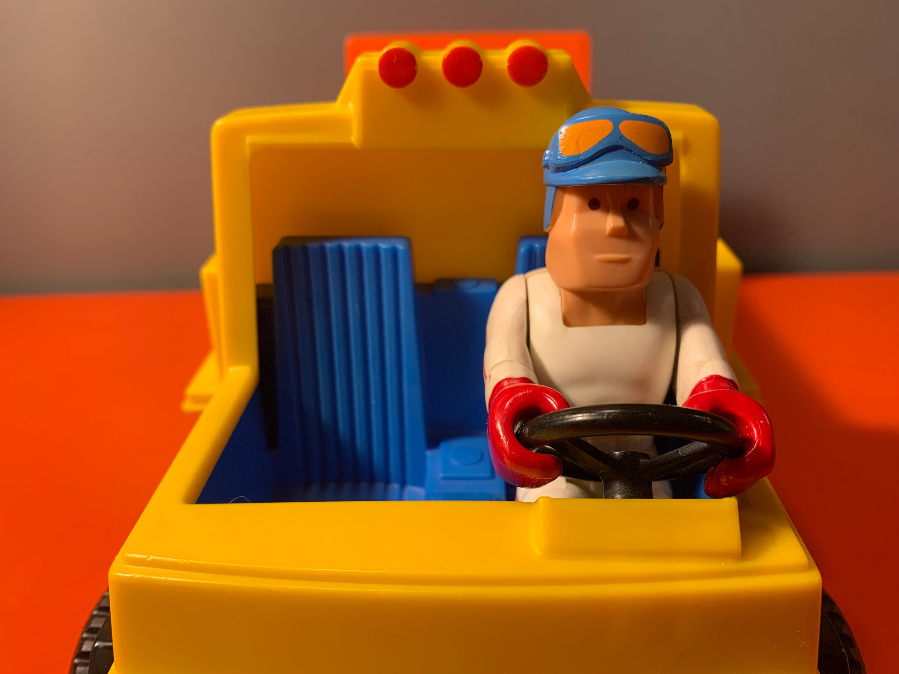 Vintage Fisher Price Husky Helpers Race Car Truck Hauler & Driver 320 ...