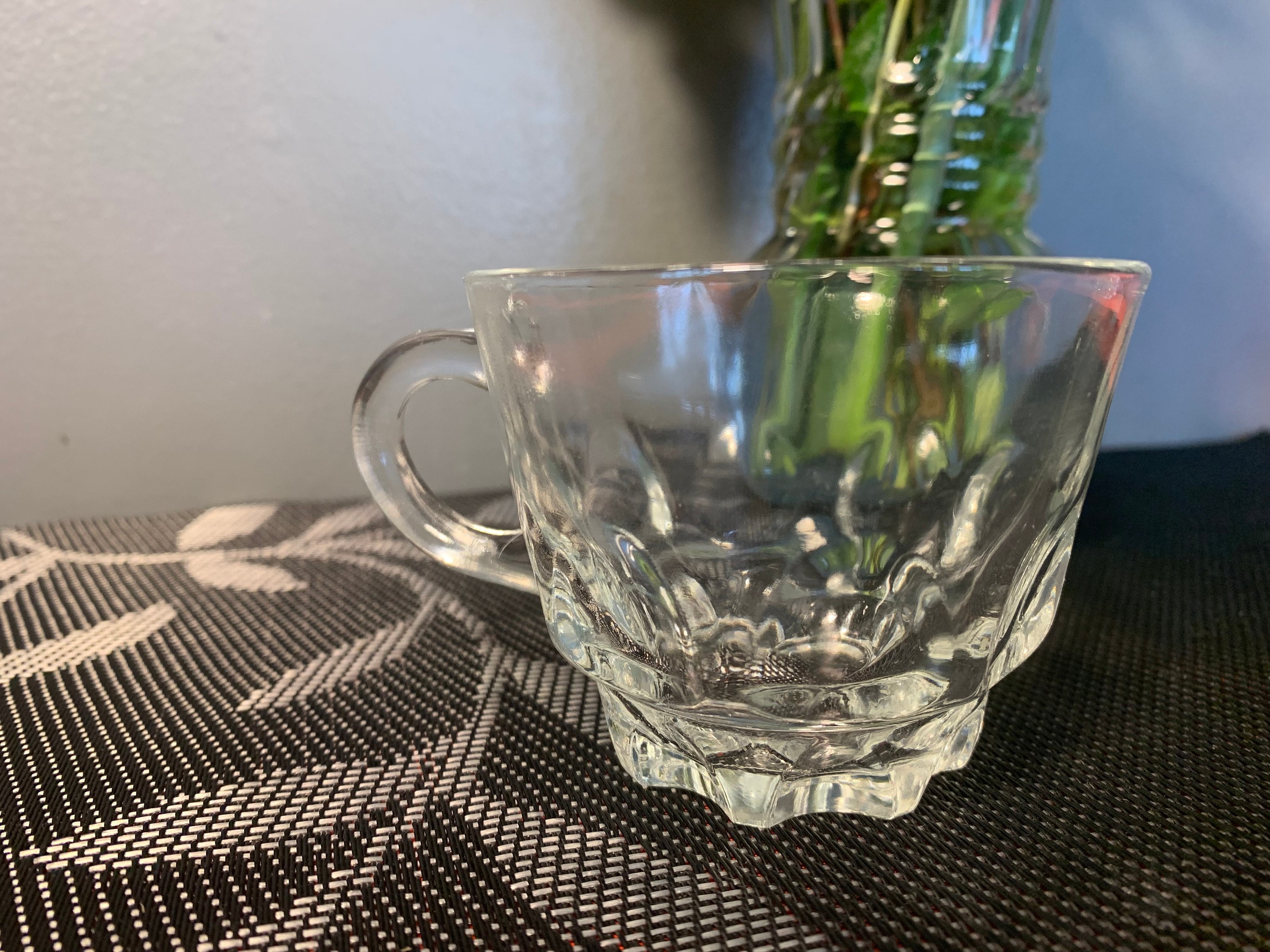 Vintage Clear Glass Punch Cups Thumb Print Pattern Set of 3 - Etsy