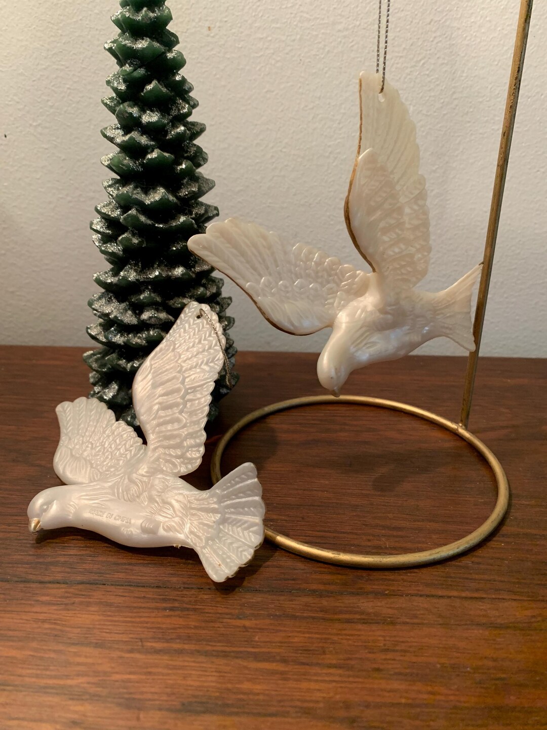 Child and Pet Friendly Vintage Plastic Doves Christmas Tree Ornament ...