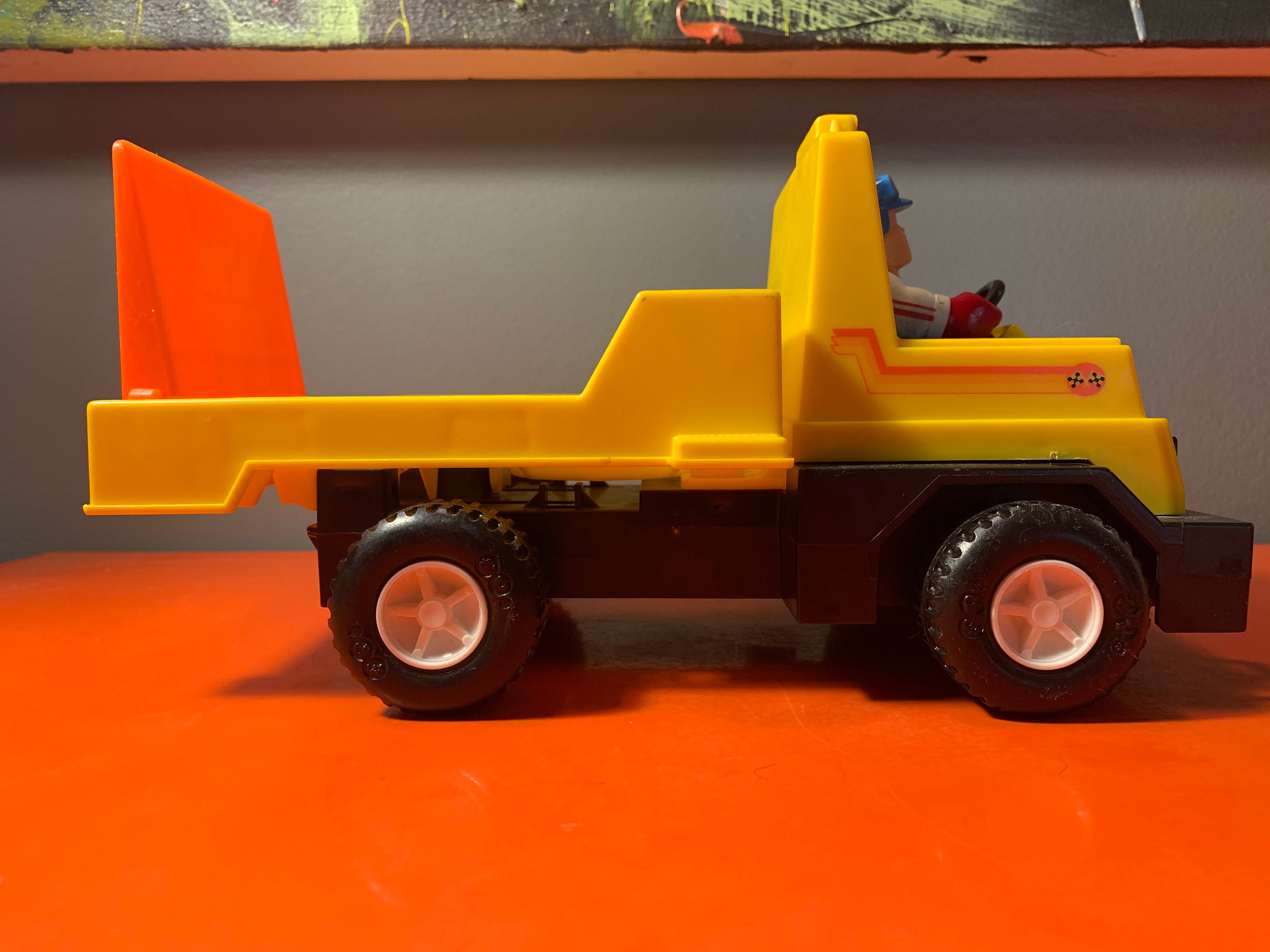 Vintage Fisher Price Husky Helpers Race Car Truck Hauler & Driver 320 ...