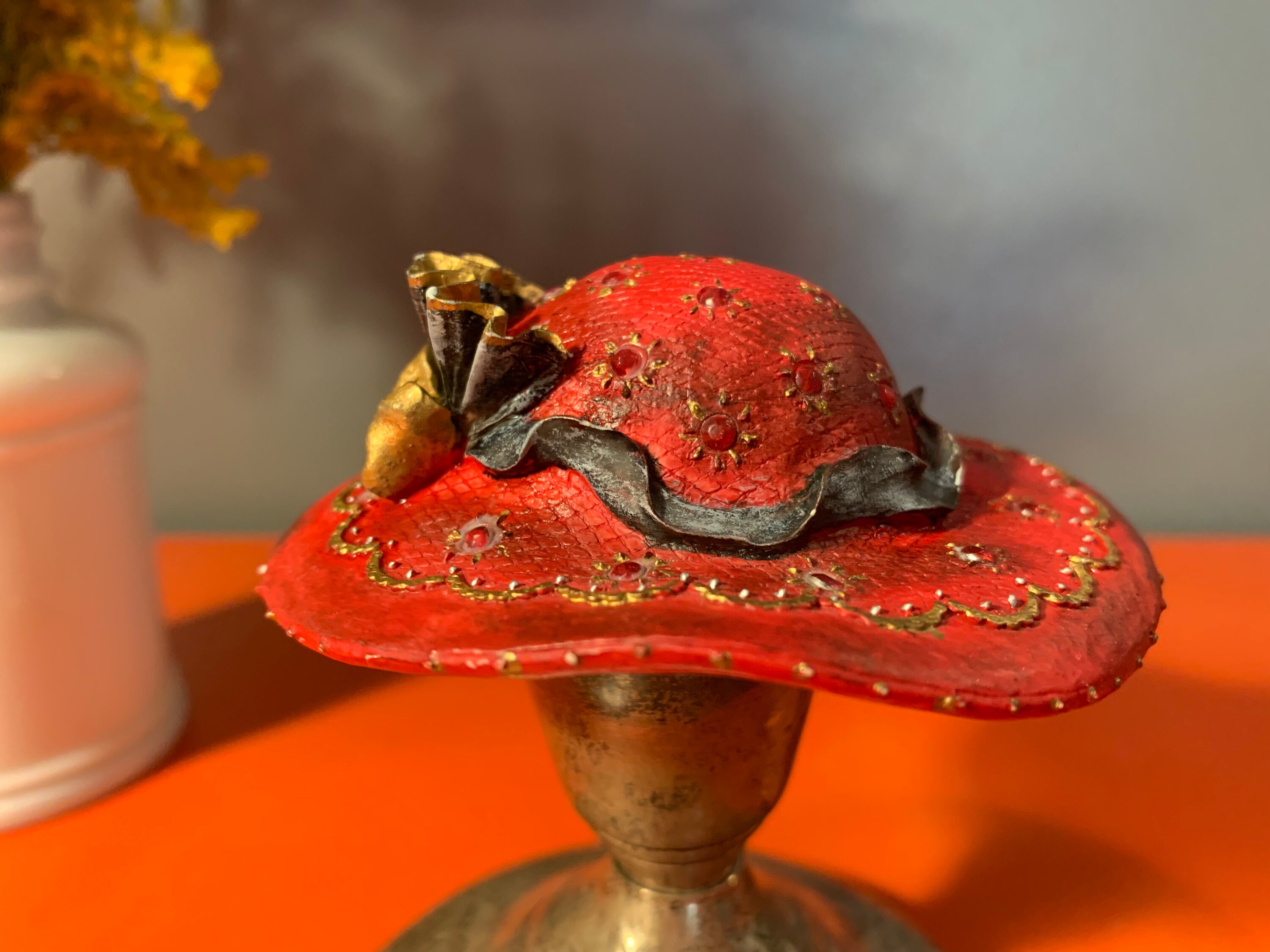 Vintage Ceramic Red Hat Decor Collectible Red Hat Society Etsy