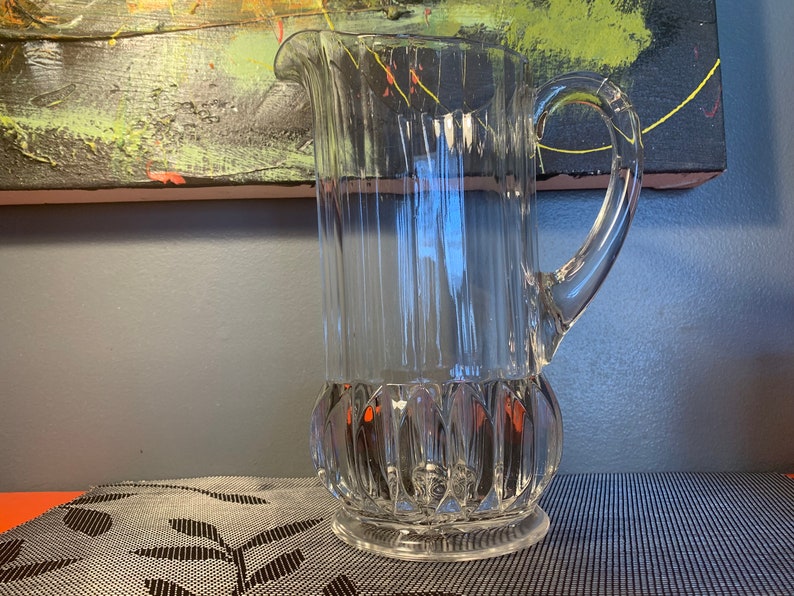 Vintage Large Anchor Hocking Glass Water Beer Restaurant Pitcher ...