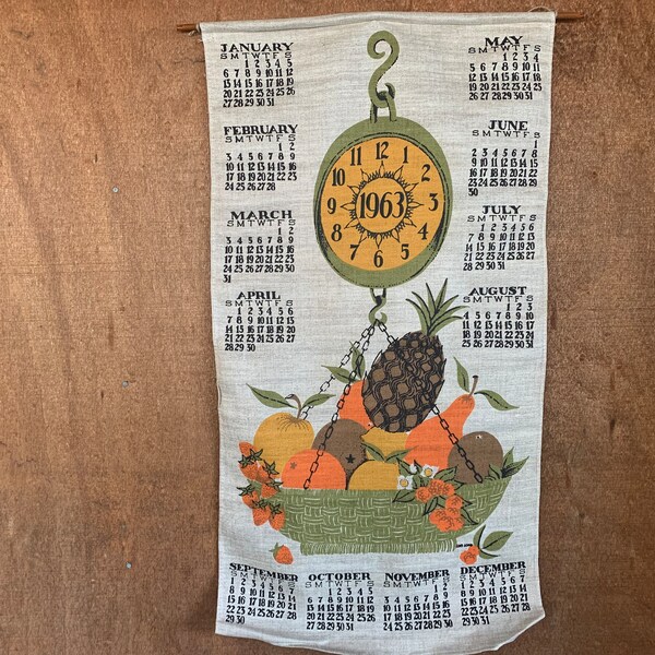 1963 Calendar - Etsy