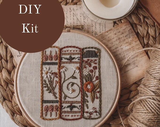 Embroidery Kit - Hand Embroidery DIY - Book Embroidery - Bookish ...