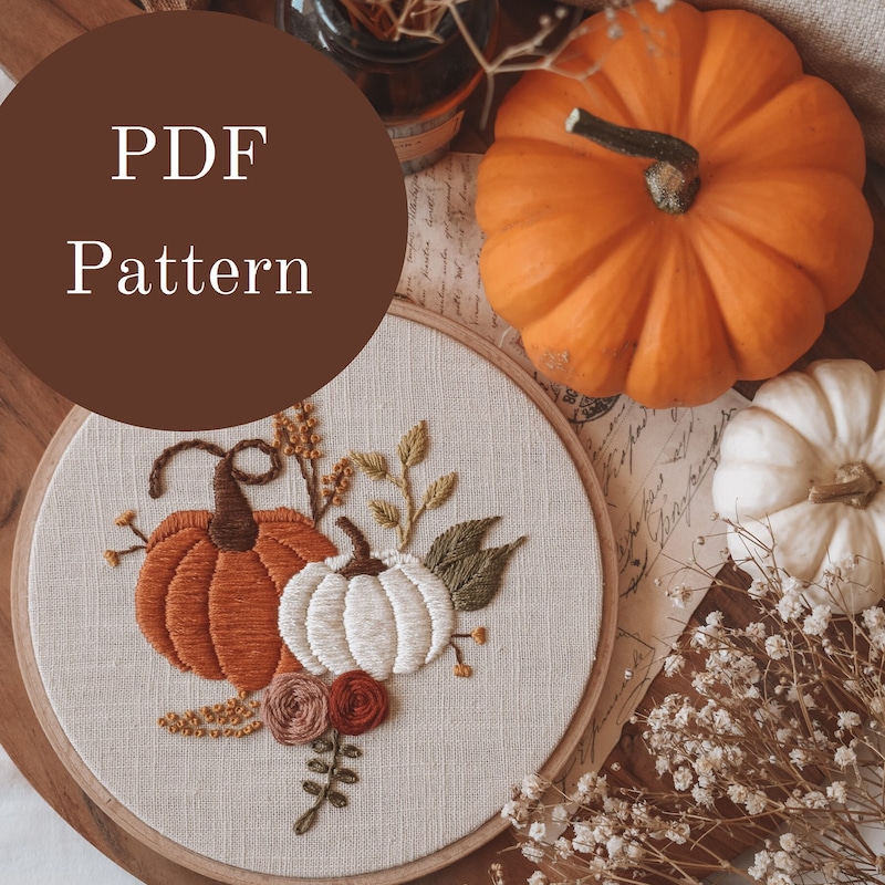 Fall Embroidery Pattern - Etsy