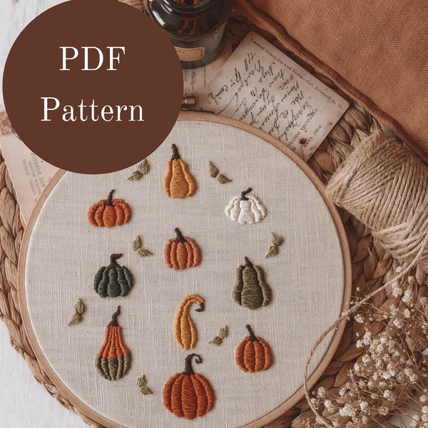 Fall Embroidery Pattern - Etsy