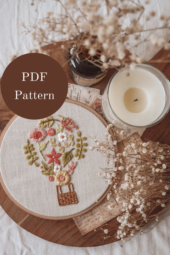 Embroidery Pattern Hand Embroidery Pattern Flower - Etsy