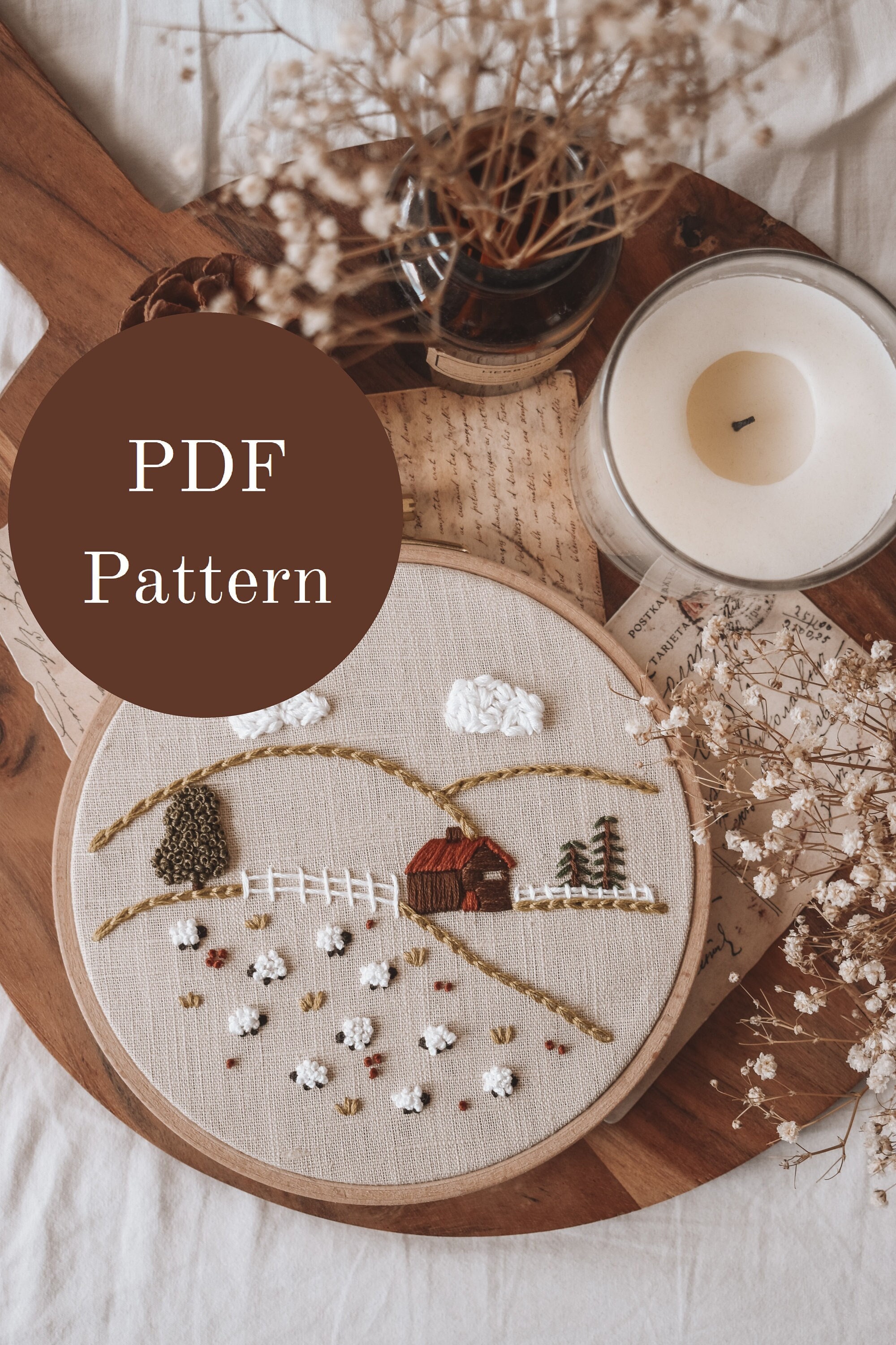 Embroidery Pattern - Hand Embroidery Pattern - Sheep Embroidery ...