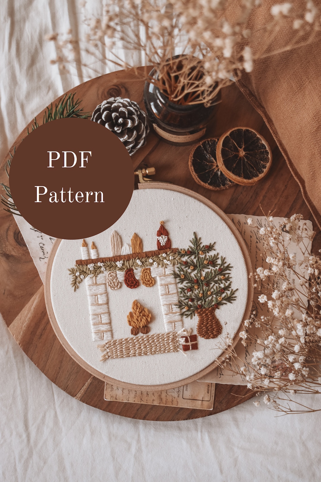 Embroidery Pattern -modern Hand Embroidery Patterns -christmas ...