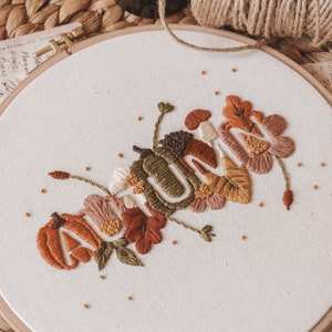 Embroidery Pattern -modern Hand Embroidery Patterns-autumn Embroidery ...