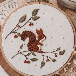 Embroidery Pattern - Embroidery Designs - Squirrel Embroidery - Animal ...