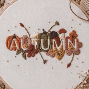 Embroidery Pattern -modern Hand Embroidery Patterns-autumn Embroidery ...