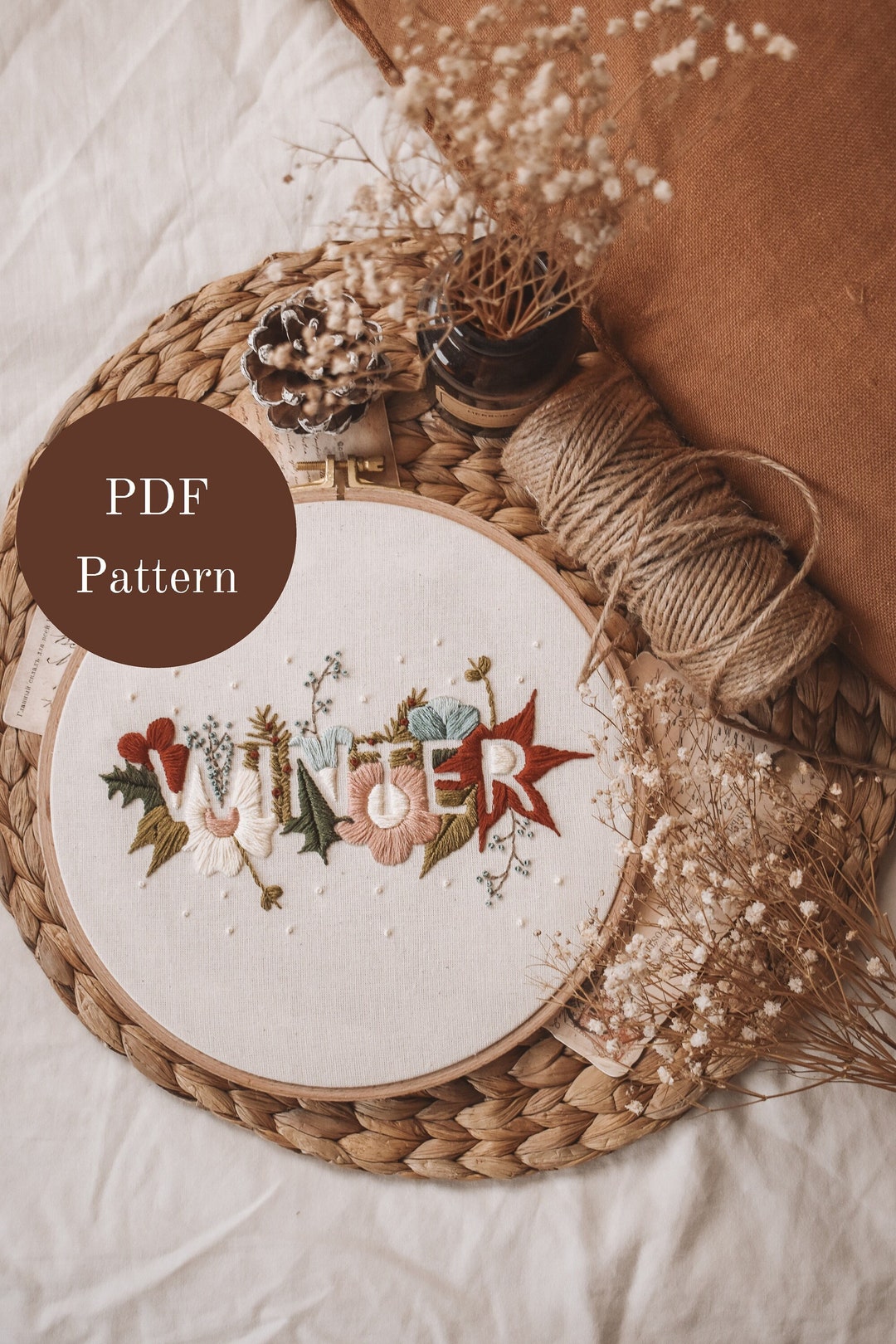 Embroidery Pattern - Modern Hand Embroidery Patterns - Winter ...
