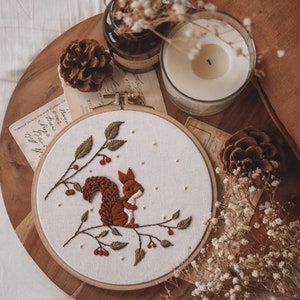 Embroidery Pattern - Embroidery Designs - Squirrel Embroidery - Animal ...