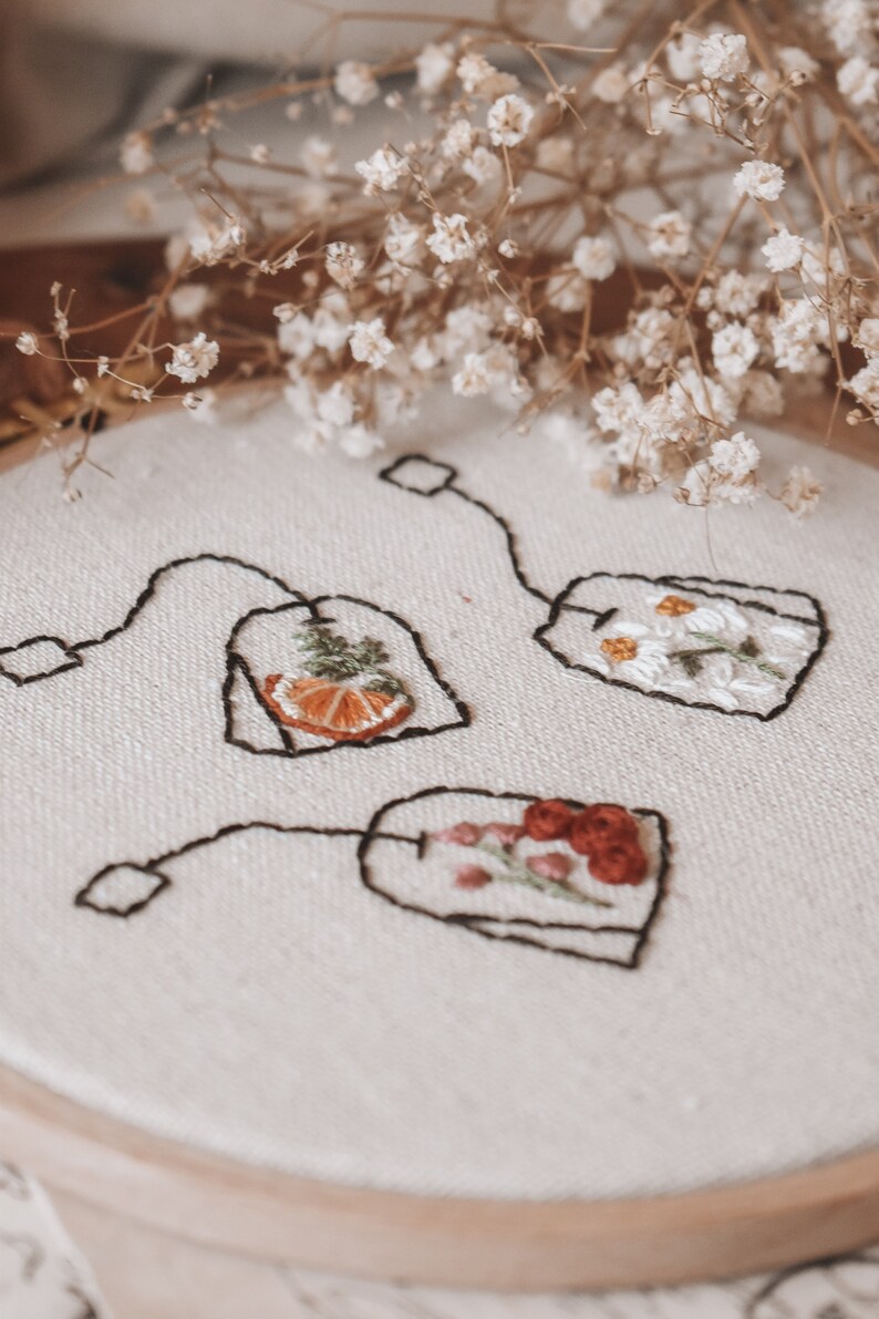 Embroidery Pattern - Hand Embroidery Pattern - Time for Tea - PDF ...