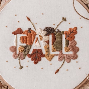 Embroidery Pattern -modern Hand Embroidery Patterns-autumn Embroidery ...