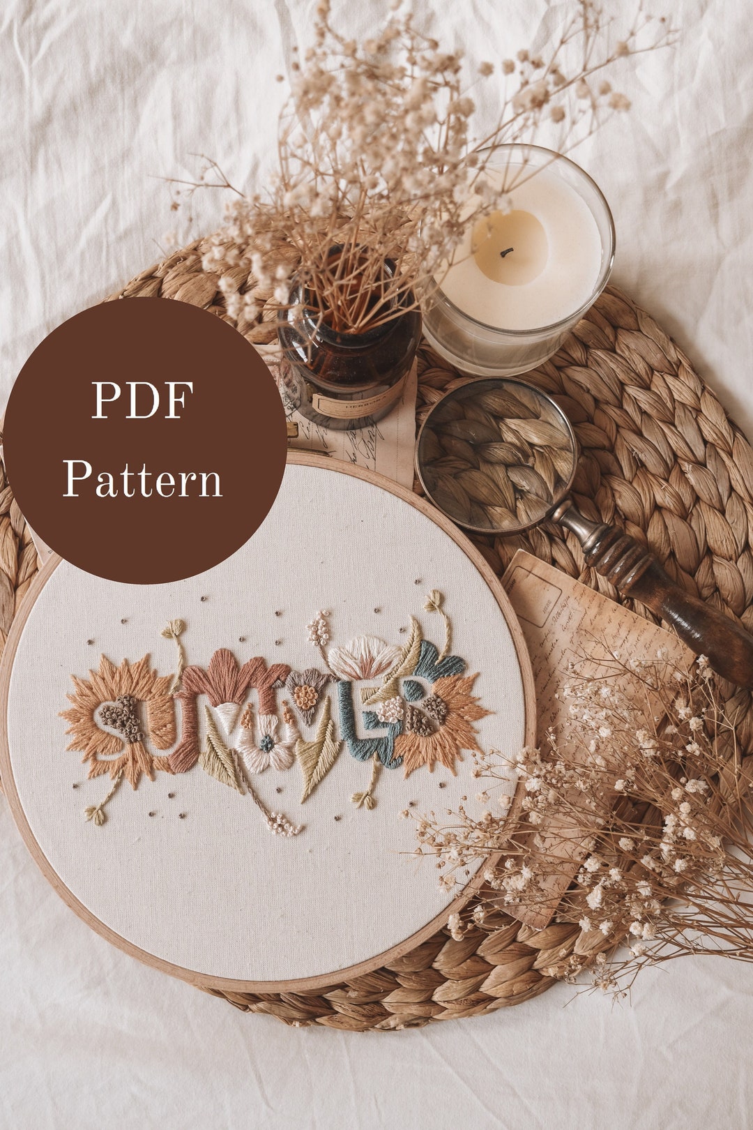 Embroidery Pattern - Modern Hand Embroidery Patterns - Summer ...