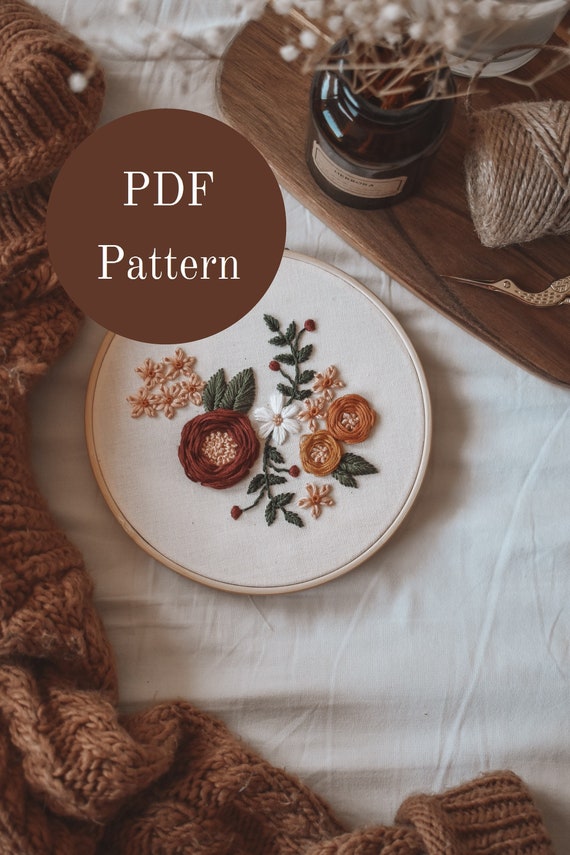 Embroidery Pattern Hand Embroidery Pattern Floral | Etsy