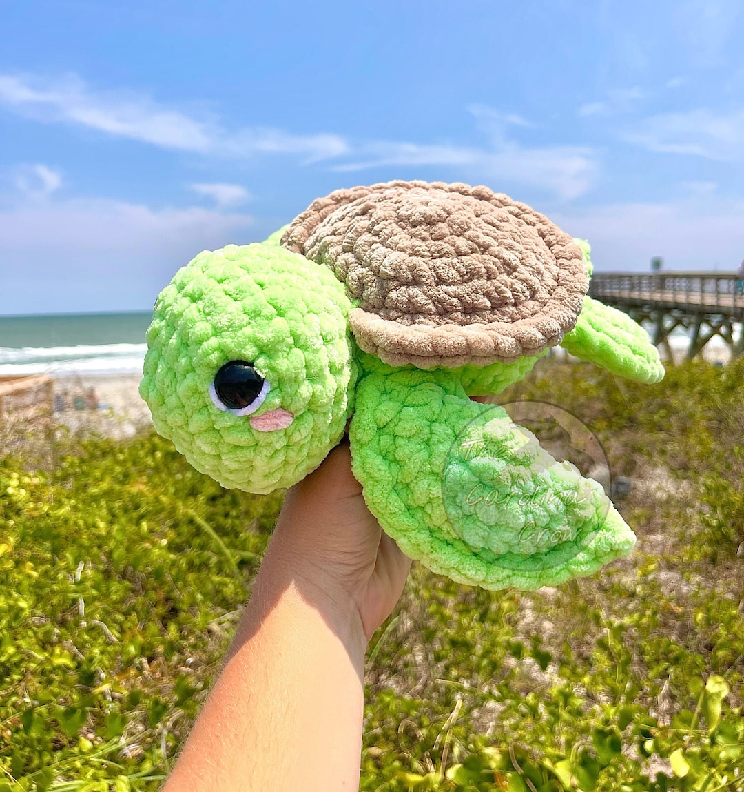Crochet Sea Turtle Plushie Stuffed Animal Amigurumi Doll Turtles Toys ...