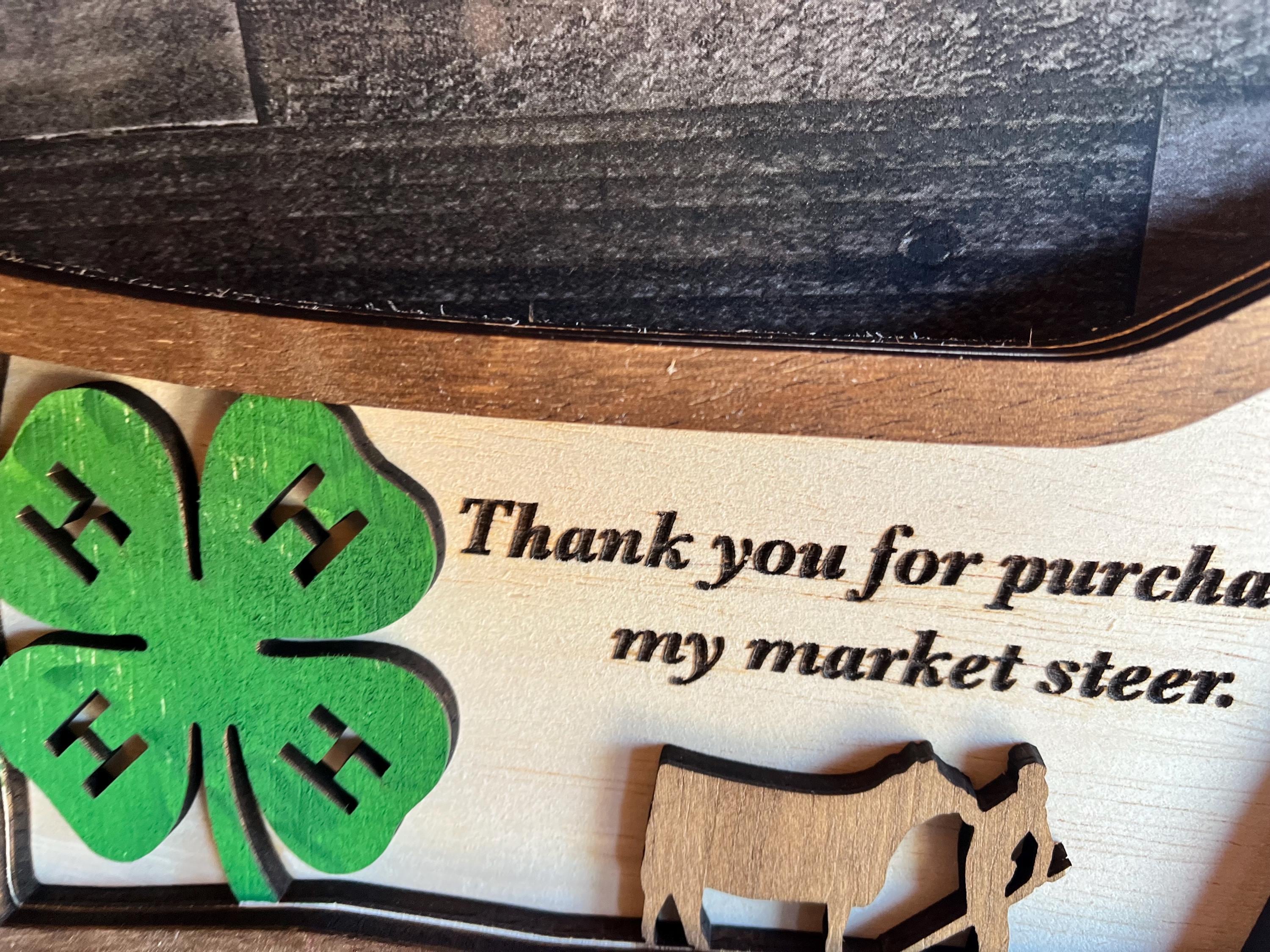 Personalized 4H Steer/heifer Plaque: County Fair Thank You Gift - Etsy