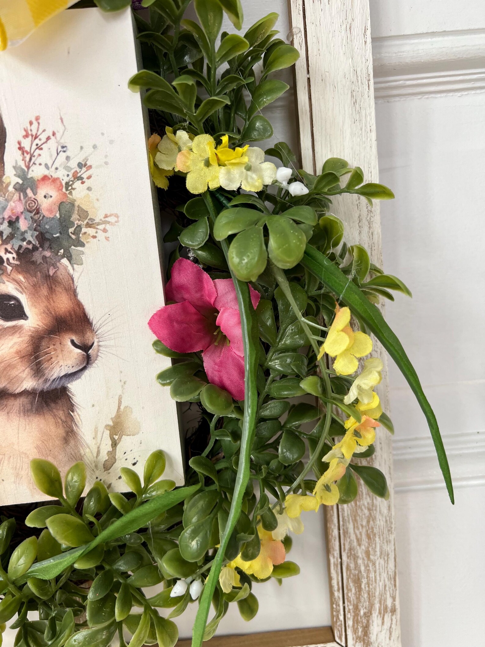 Bunny Window Pane, Spring Bunny Window Wreath, Spring Bunny Wreath - Etsy