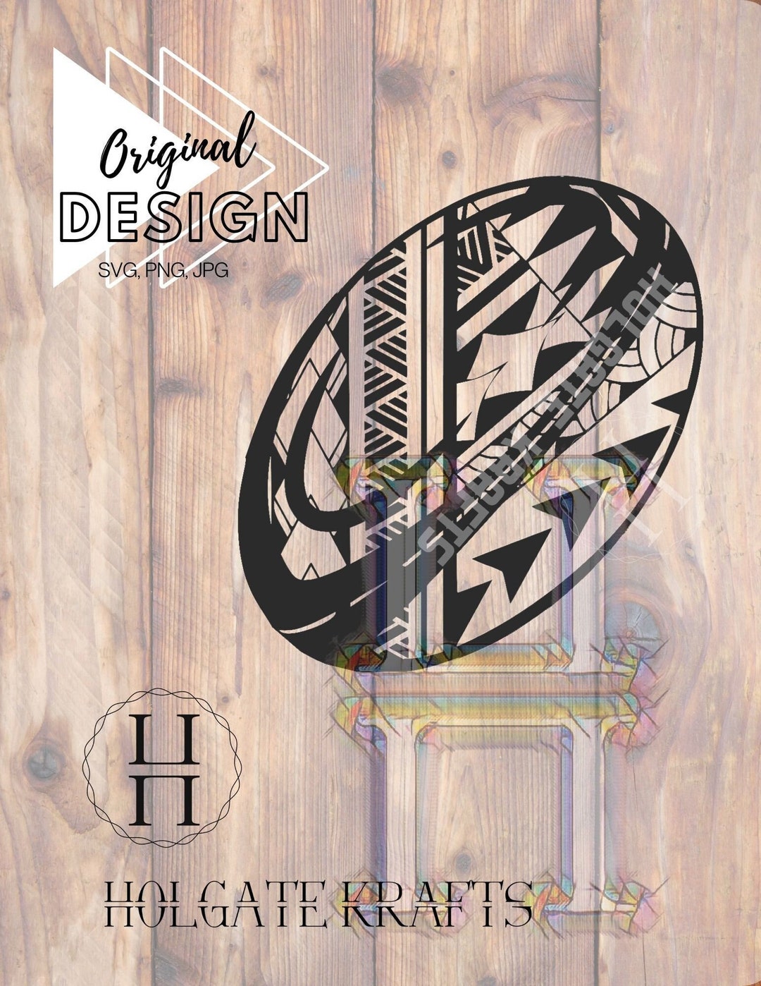 Polynesian Tribal Rugby Ball Digital Design - Etsy