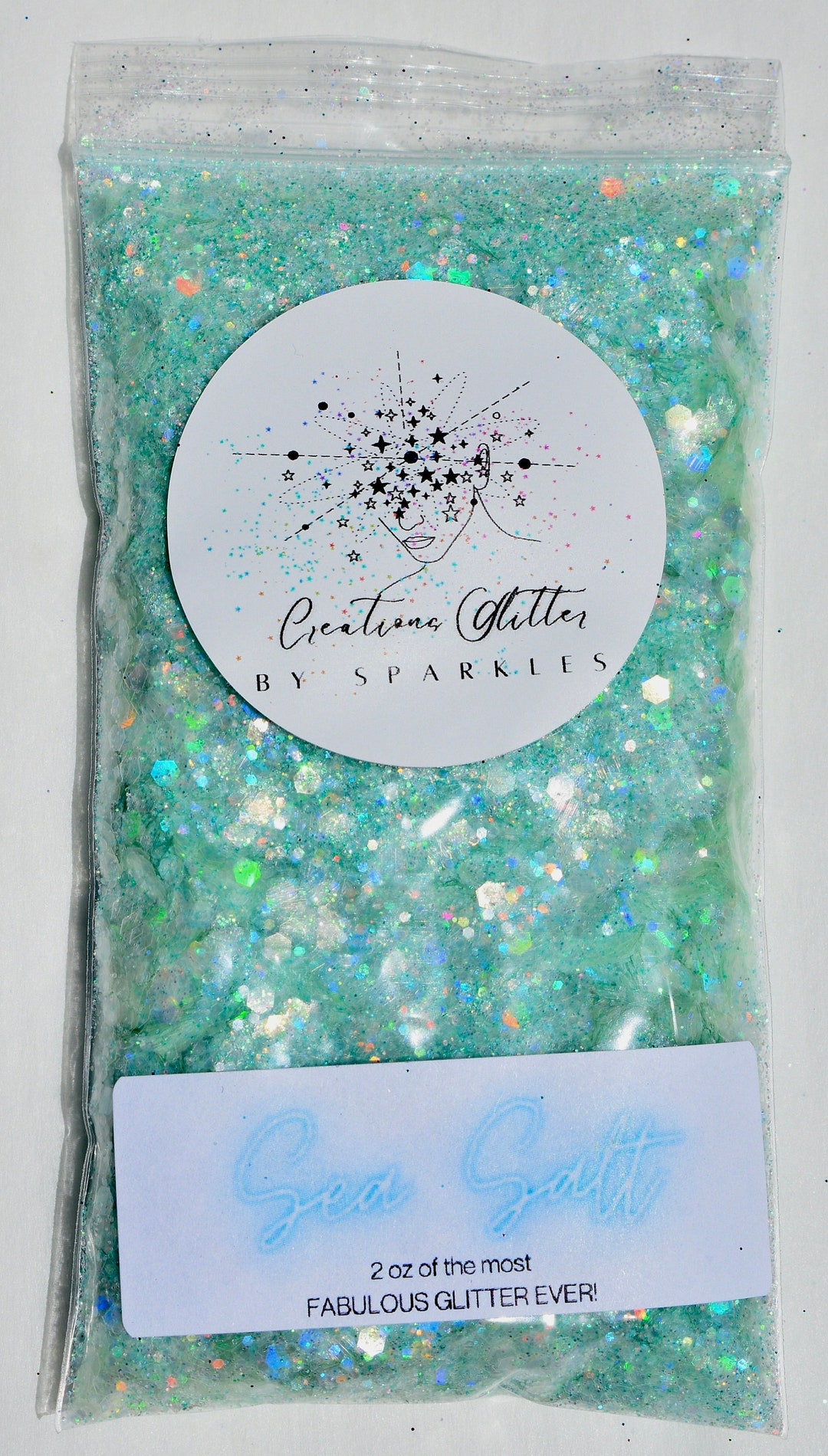 Sea Salt- Light Blue Green Chunky Glitter by Creations Glitter - Etsy