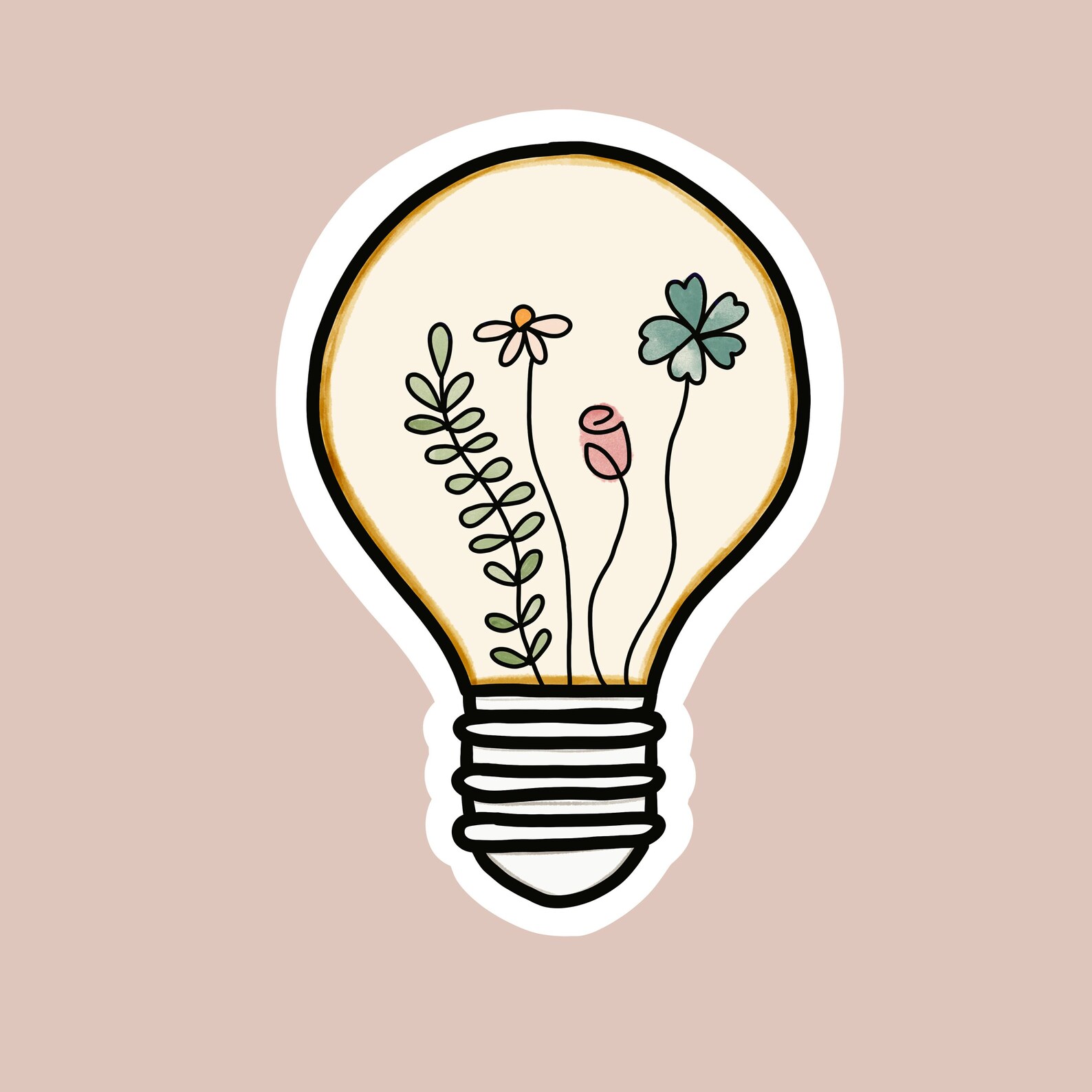 Boho Lightbulb Sticker - Etsy
