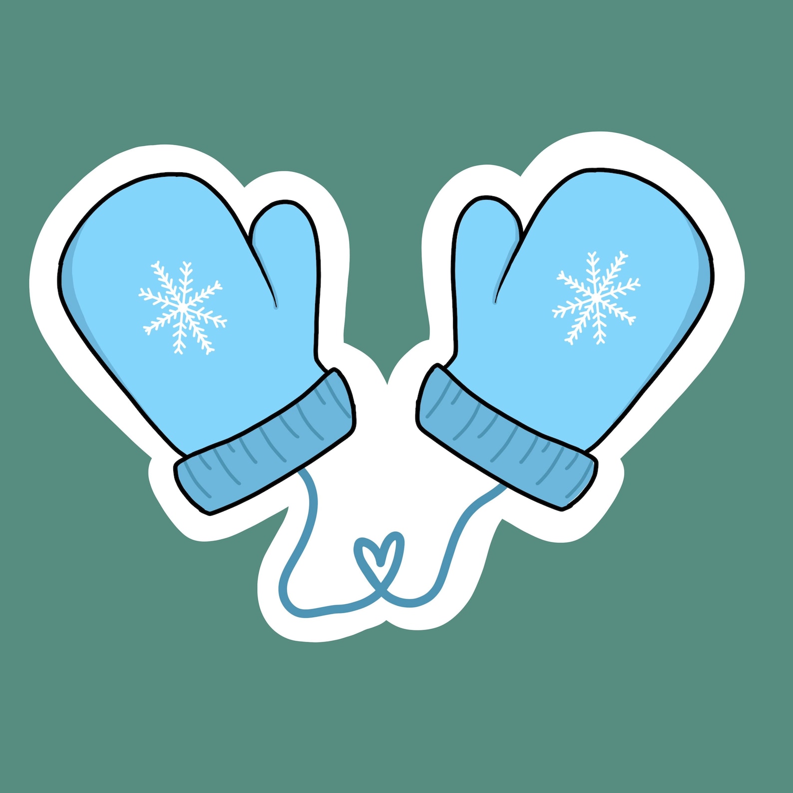 Winter Mittens Sticker - Etsy