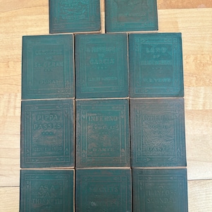 Antique Little Leather Library 1920's Mini Classic Books - Etsy