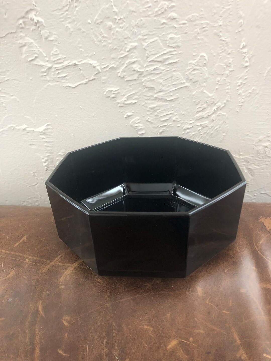 Vintage Arcoroc Octime Octagon Black Glass 7 Bowl - Etsy