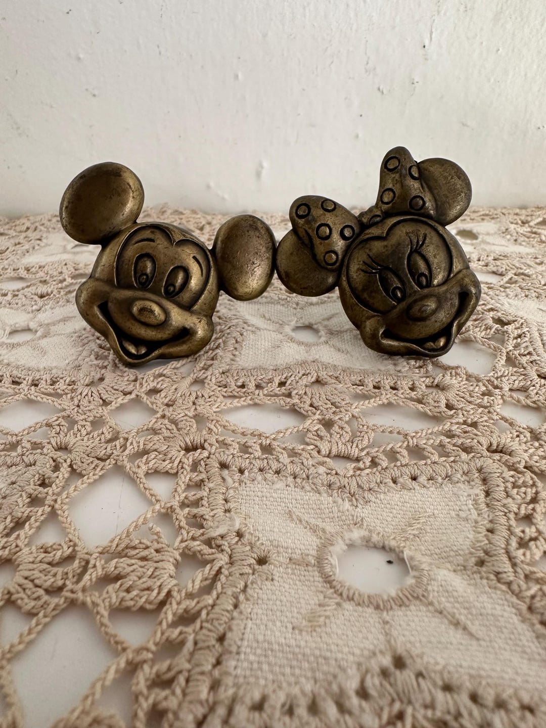 Mickey Mouse and Minnie Mouse Drawer Pulls Set of 2 Made in Taiwan Vintage - Etsy