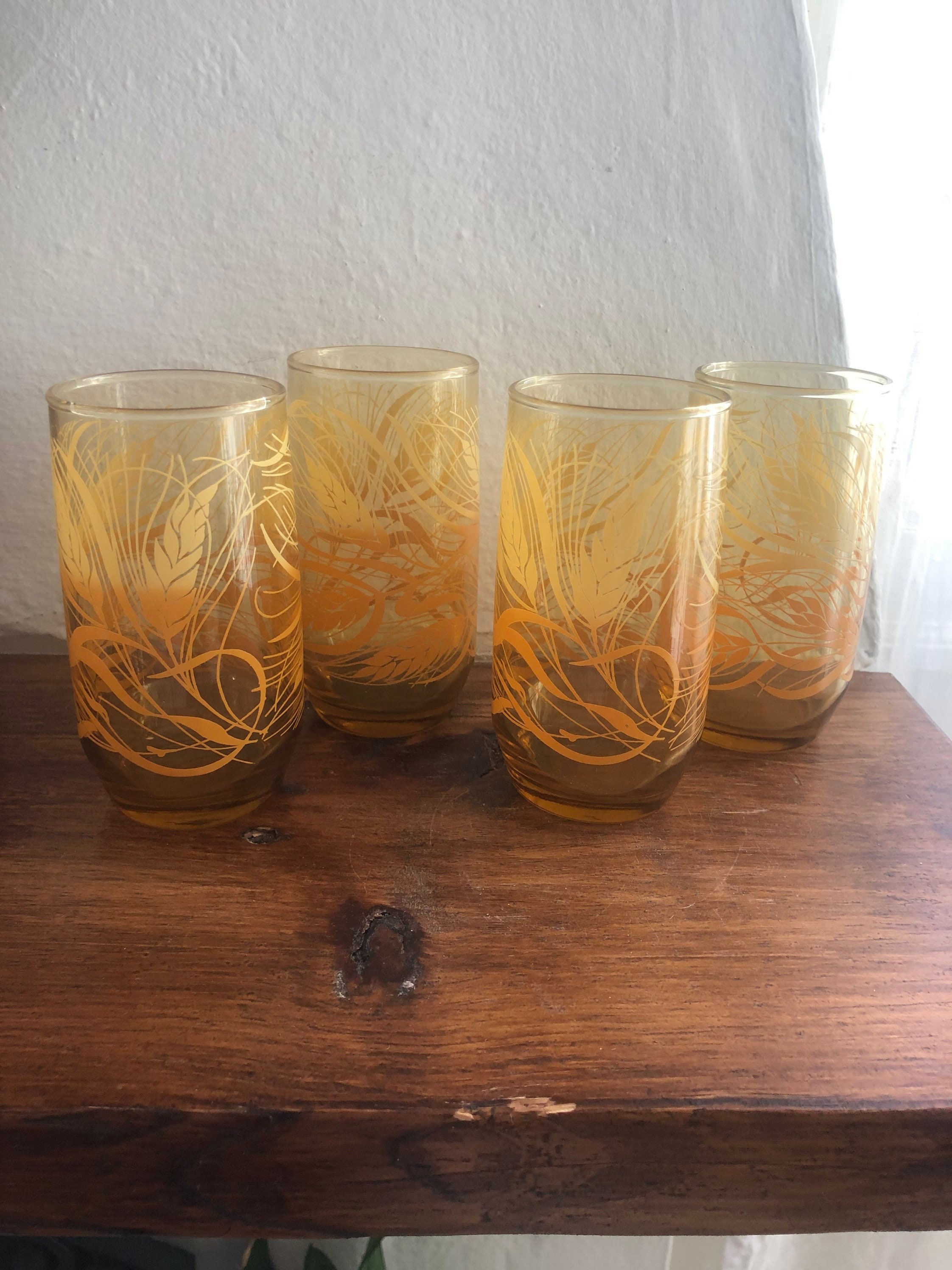 Vintage Anchor Hocking Wheat Glasses Golden Wheat Drinking - Etsy