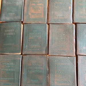 Antique Little Leather Library 1920's Mini Classic Books - Etsy