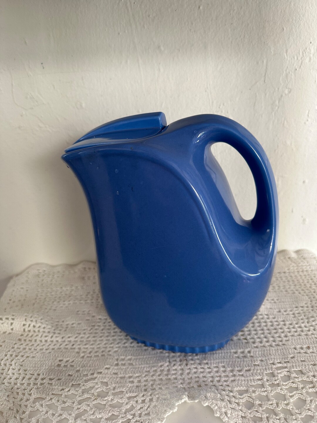 Vintage Hall Pottery Montgomery Ward Blue Water Pitcher - Etsy