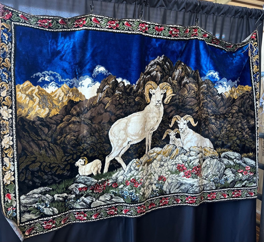 Vintage Velvet Ram Tapestry - Etsy