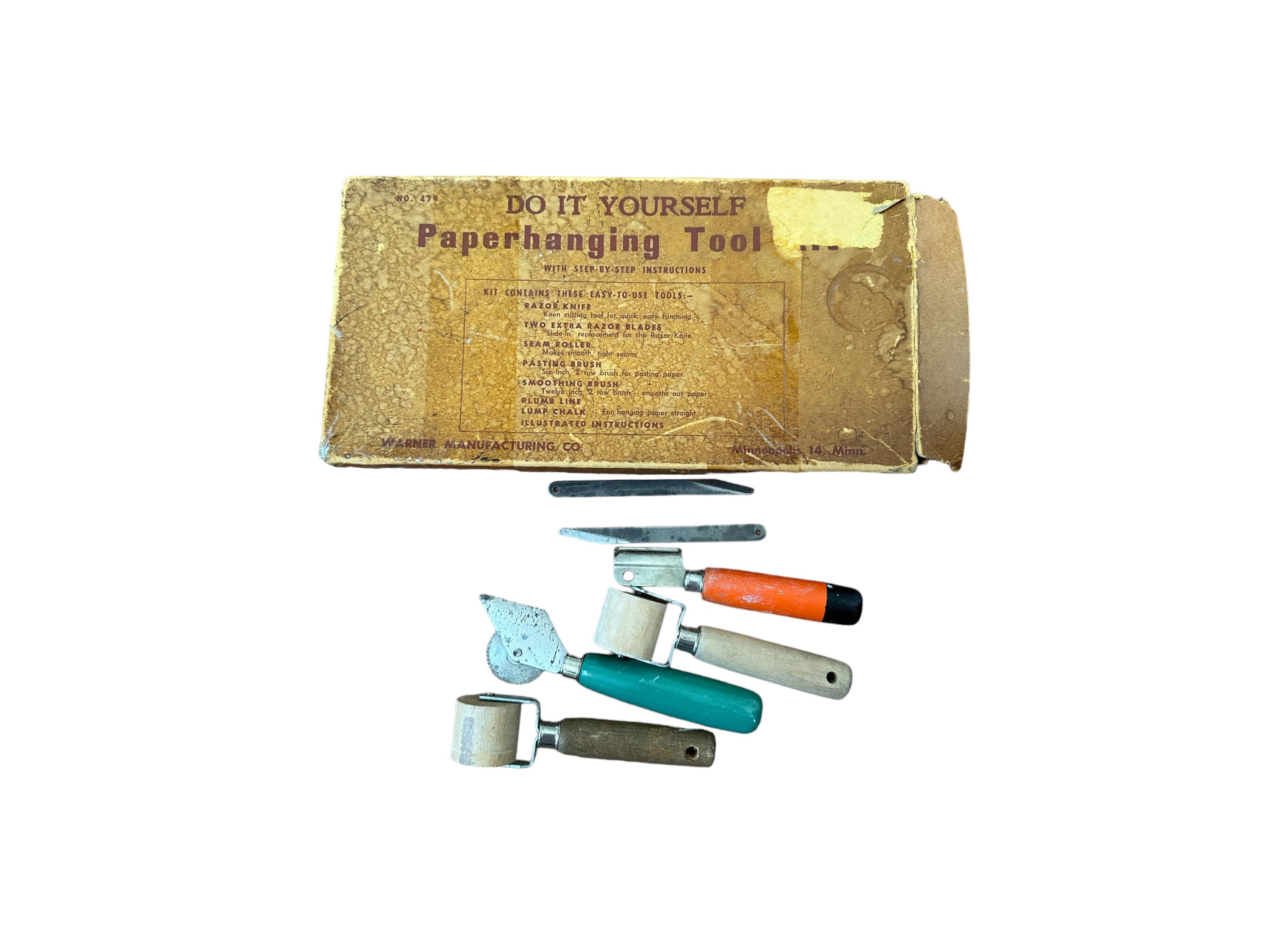 Vintage Wallpaper Hanging Tool Kit Incomplete - Etsy