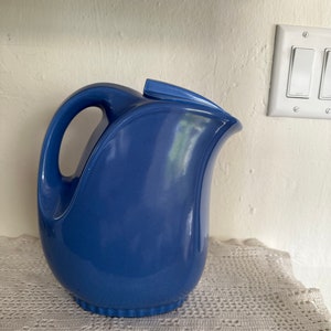 Vintage Hall Pottery Montgomery Ward Blue Water Pitcher - Etsy