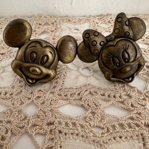 Mickey Mouse and Minnie Mouse Drawer Pulls Set of 2 Made in Taiwan Vintage - Etsy