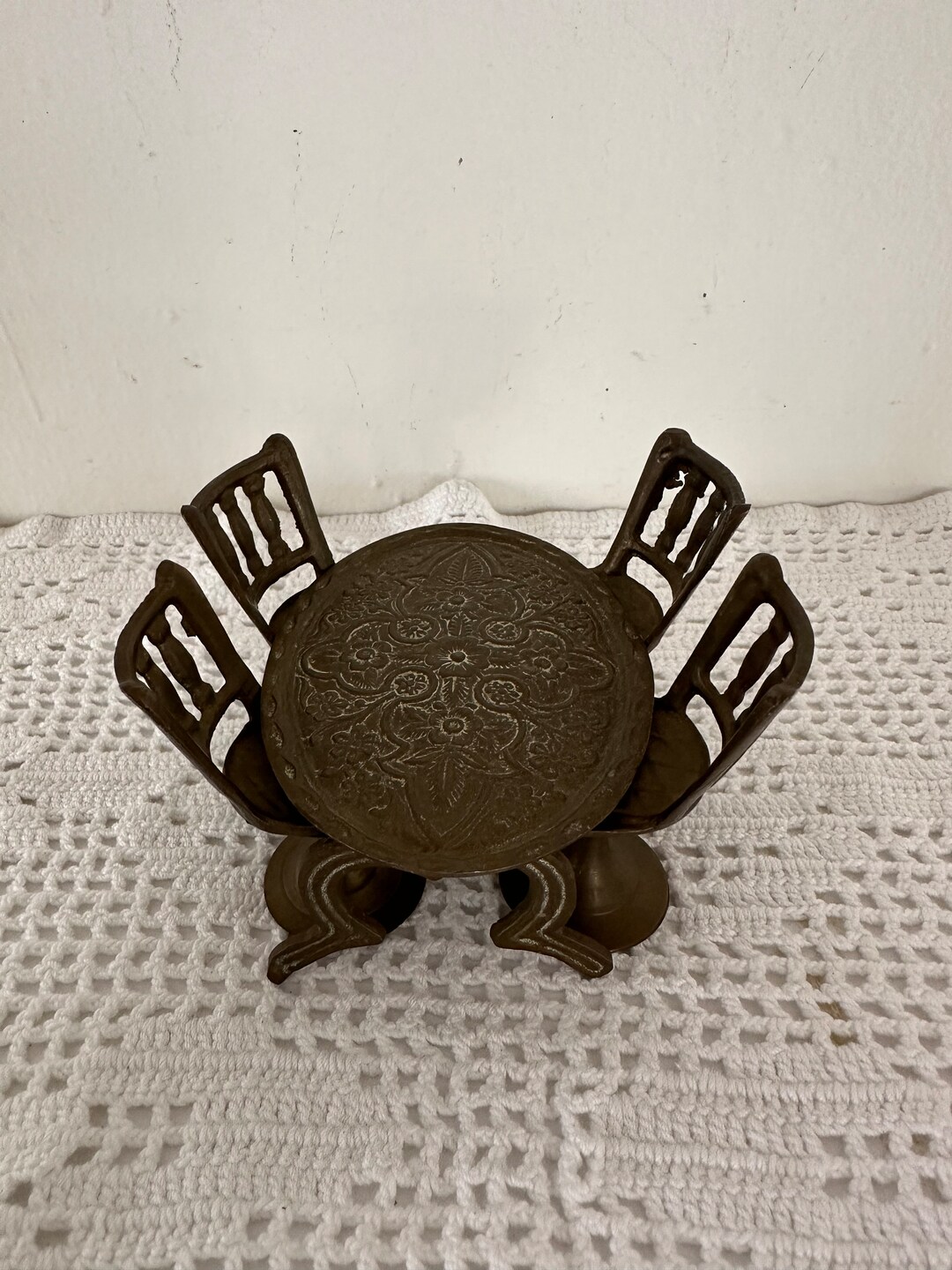 Brass Doll House Dining Table and Chairs - Etsy