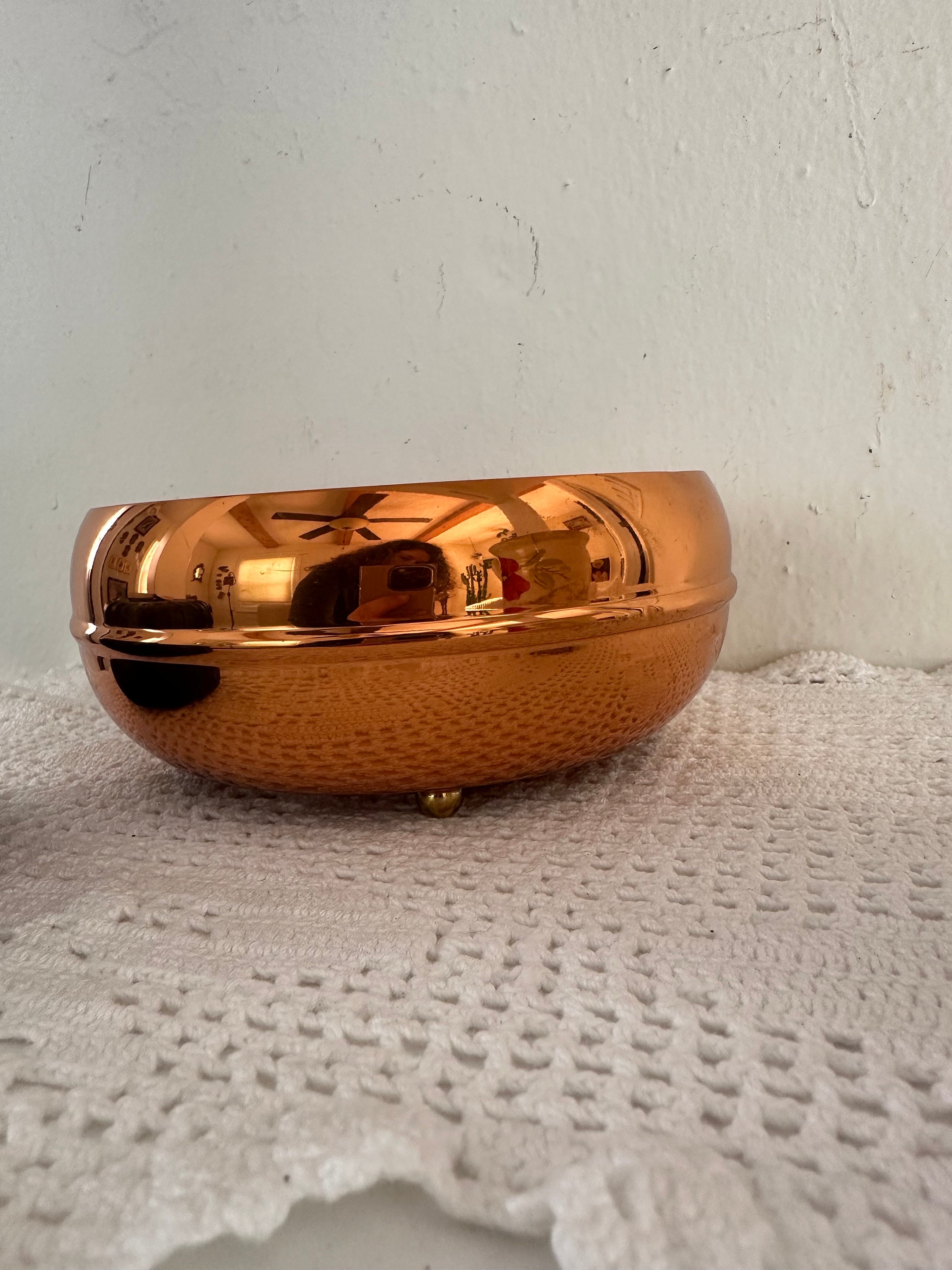 Coppercraft Copper Footed Bulb Dish - Etsy