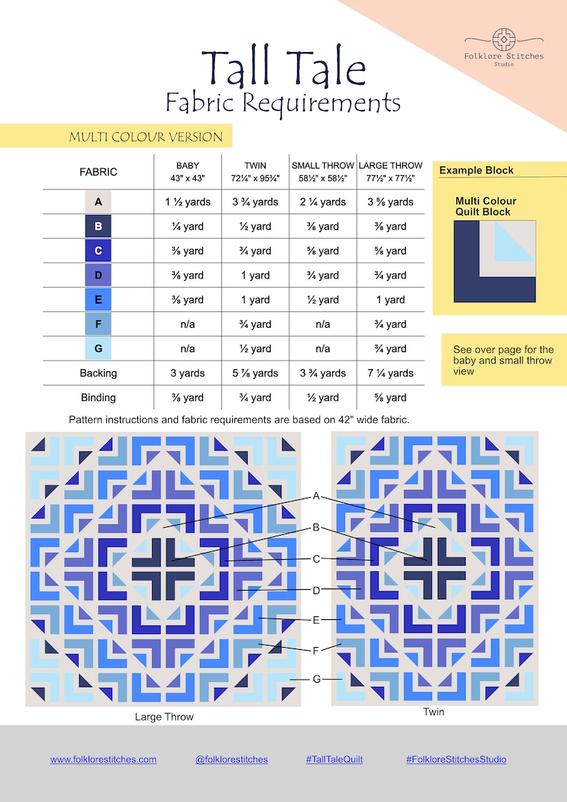 Tall Tale Quilt Pattern - PDF - Etsy
